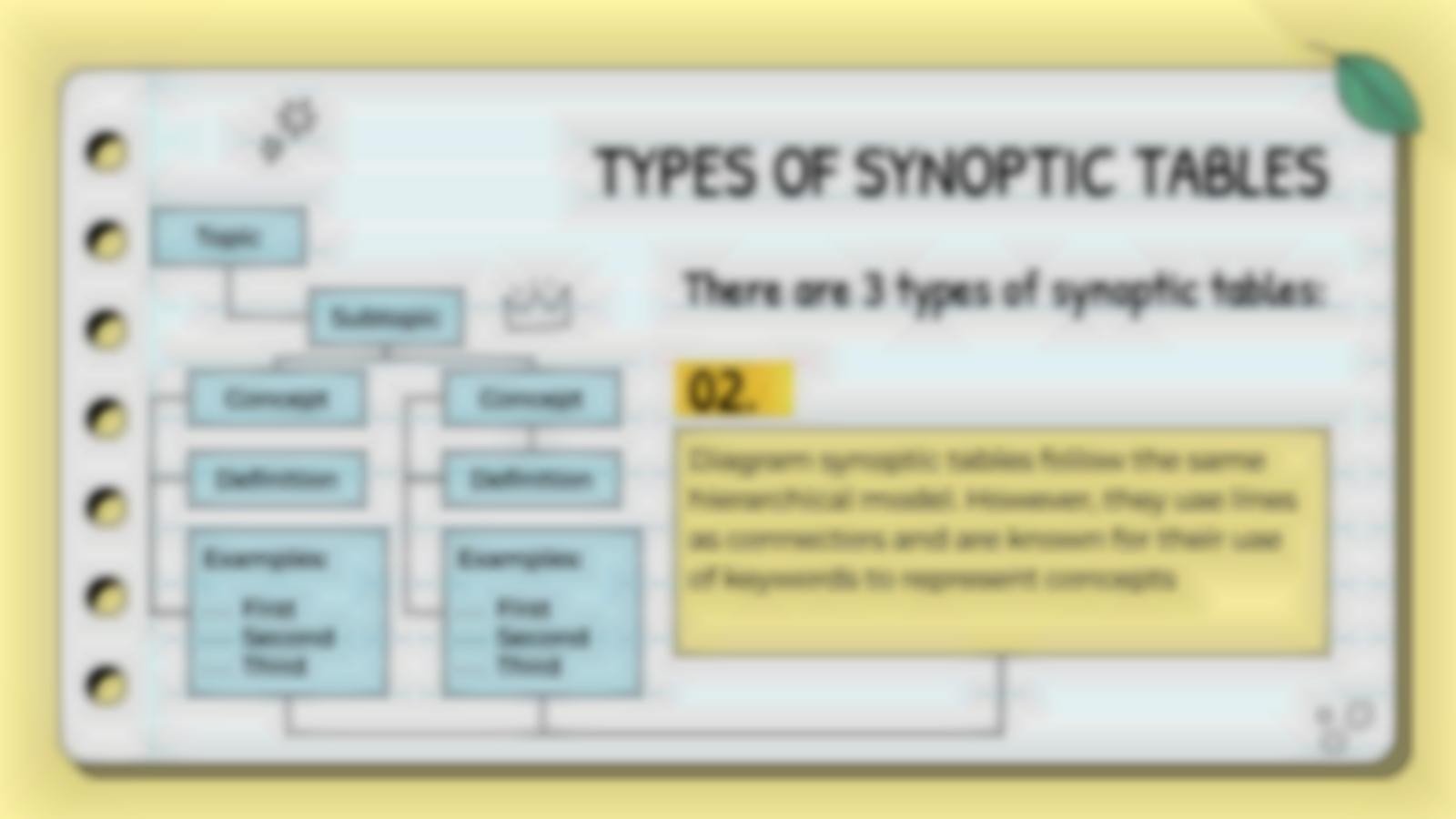 Steps to Make a Synoptic Table Presentation