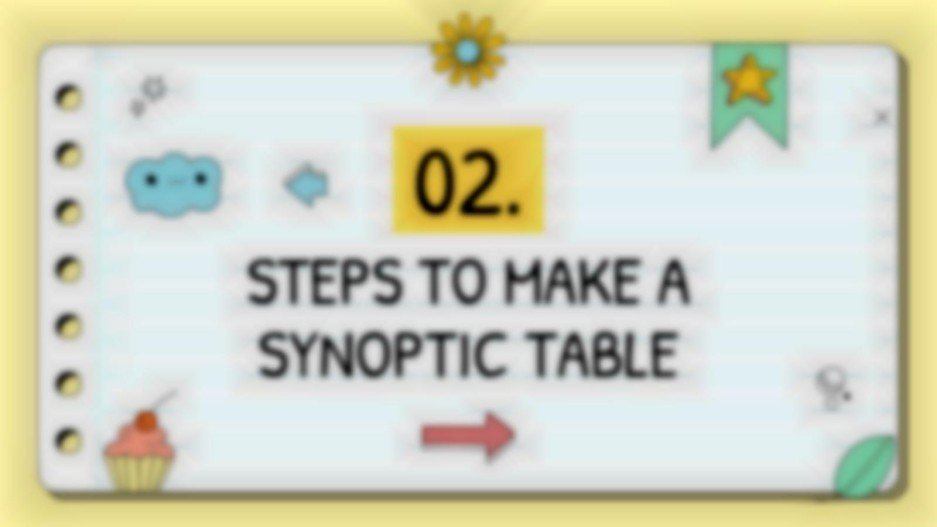 Steps to Make a Synoptic Table Presentation