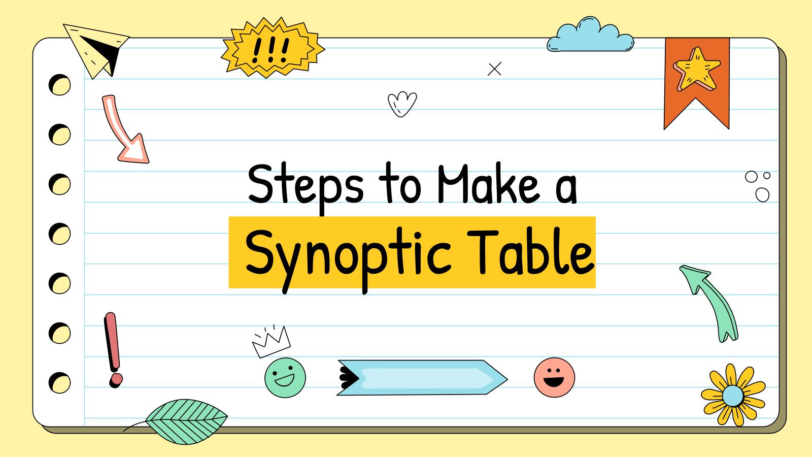 Steps to Make a Synoptic Table Presentation