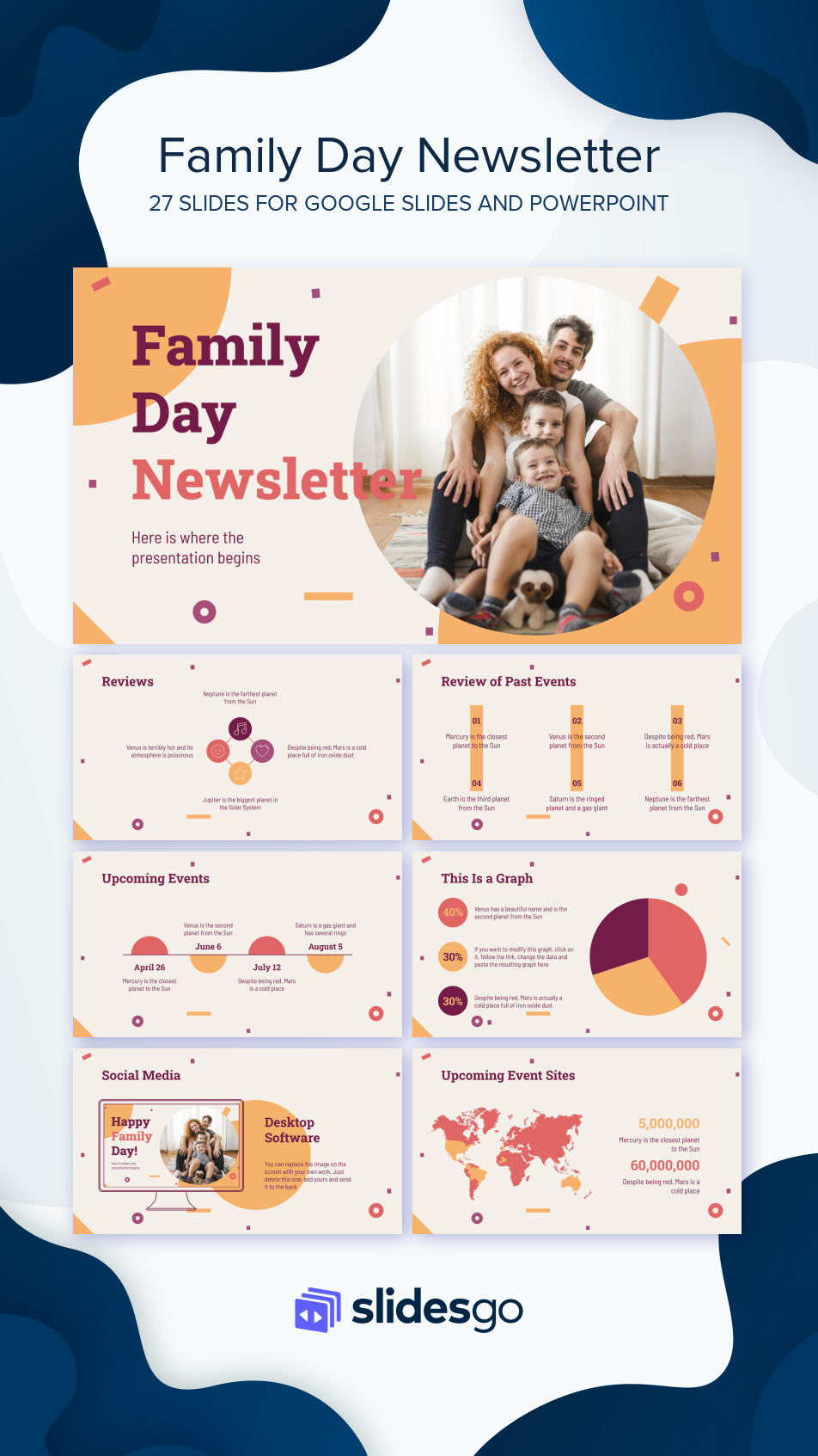 Family Day Newsletter Google Slides Theme and PPT Template