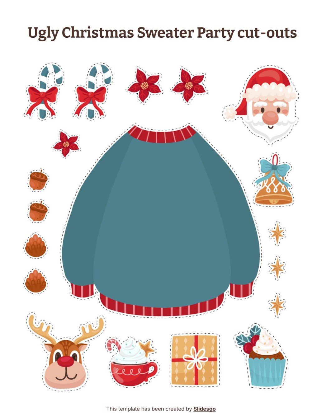Ugly Christmas Sweater Party Cut-outs Template