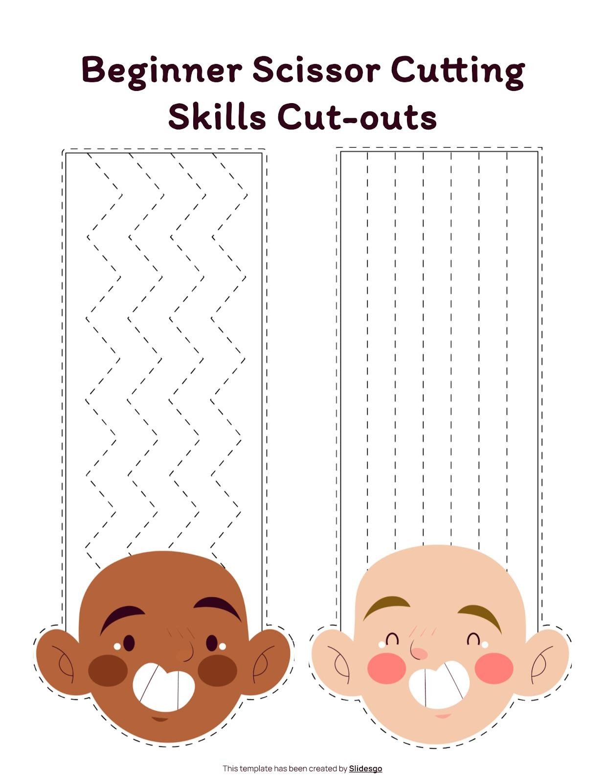 Beginner Scissor Cutting Skills Cut-outs Template
