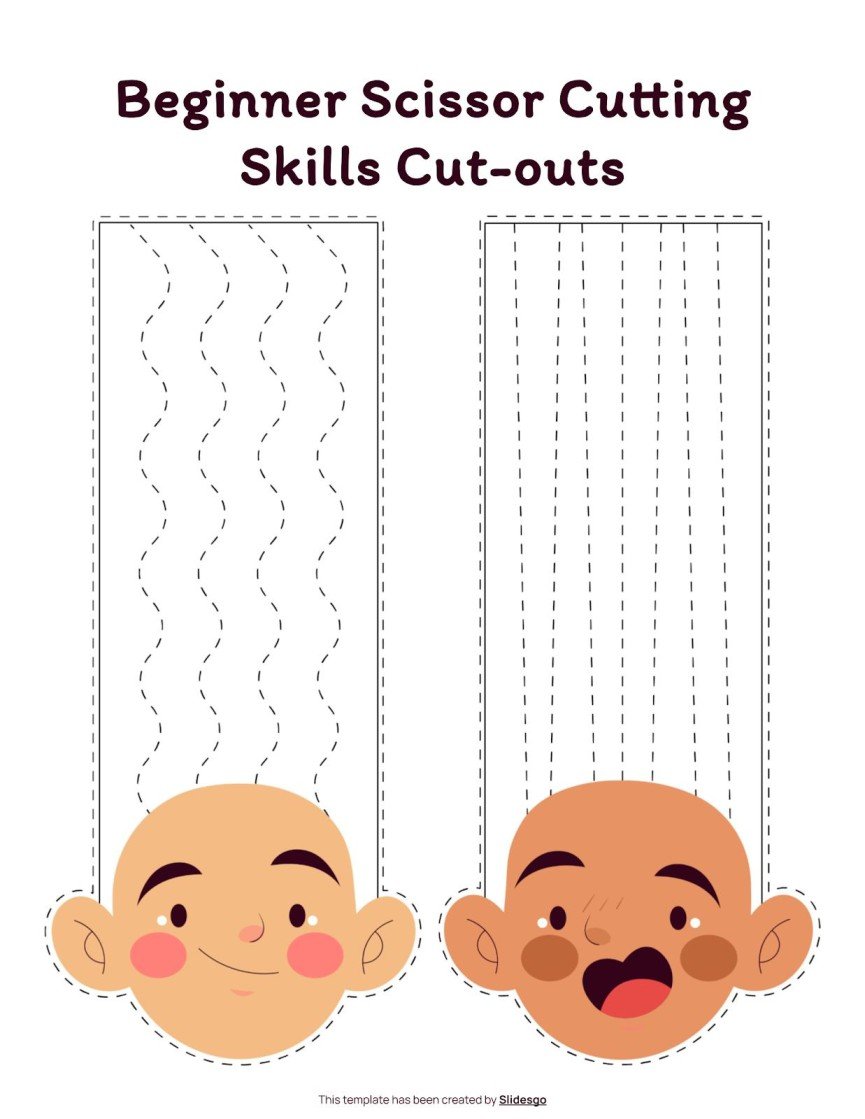 Beginner Scissor Cutting Skills Cut-outs Template