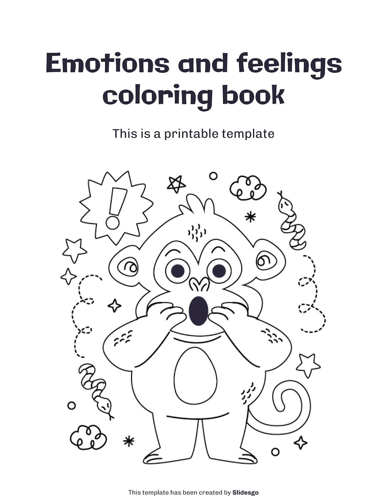 Emotions and Feelings Coloring Book Template