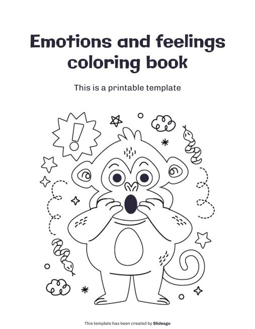 Emotions and Feelings Coloring Book Template