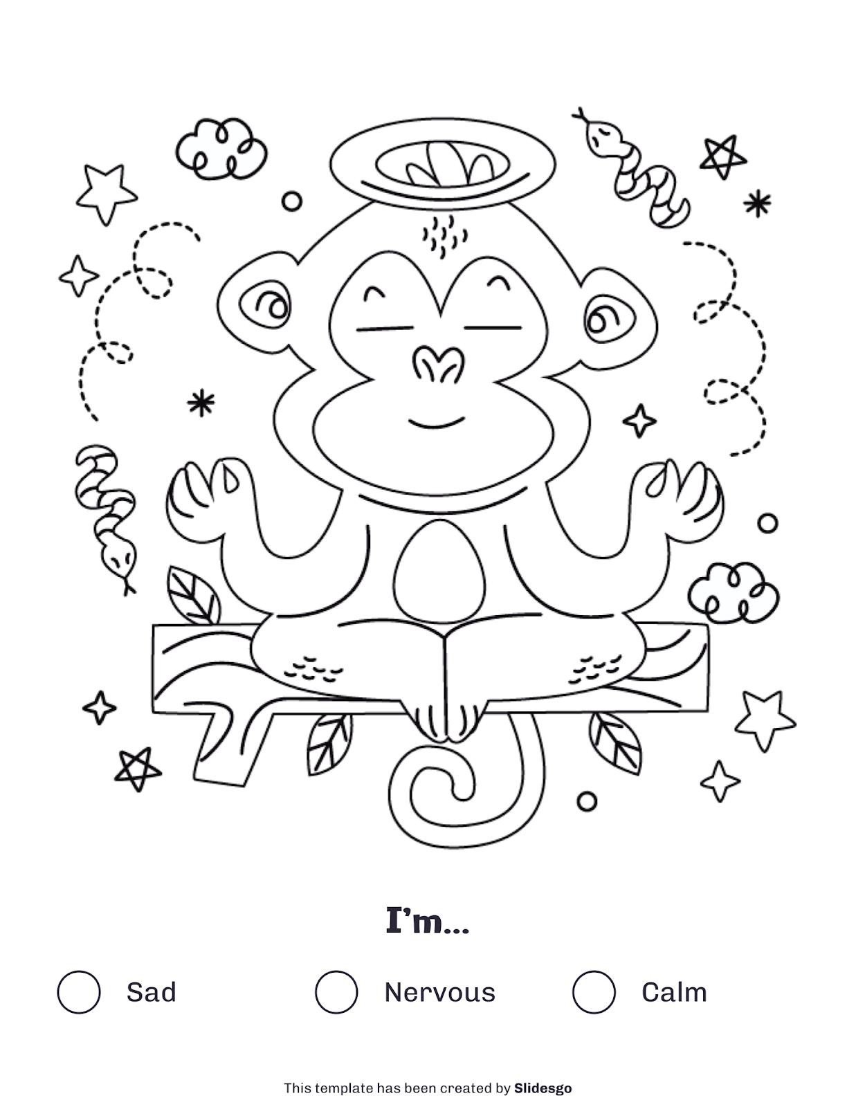 Emotions and Feelings Coloring Book Template