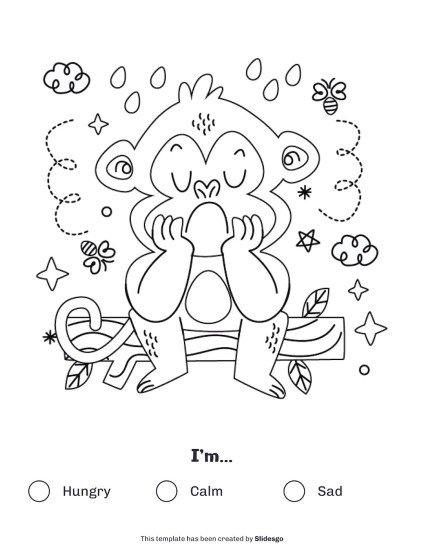 Emotions and Feelings Coloring Book Template