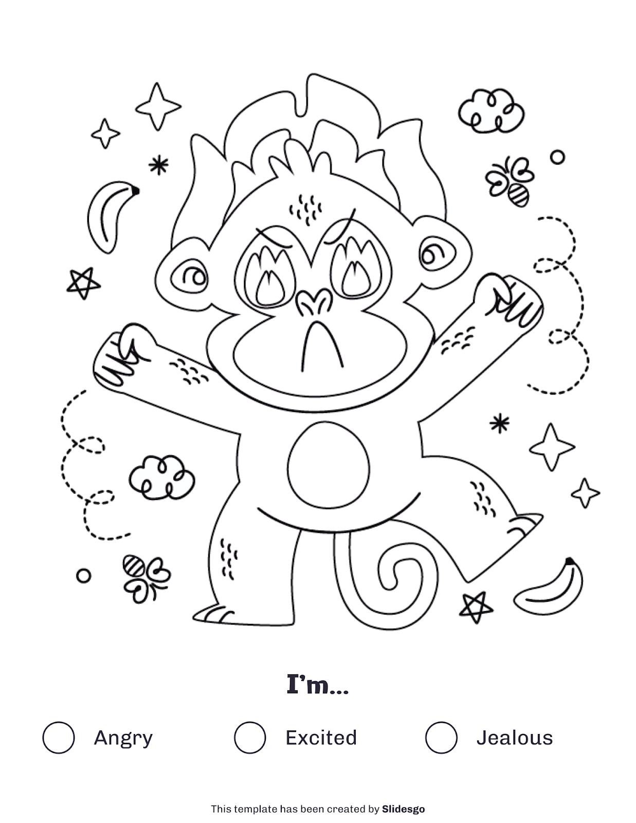 Emotions and Feelings Coloring Book Template
