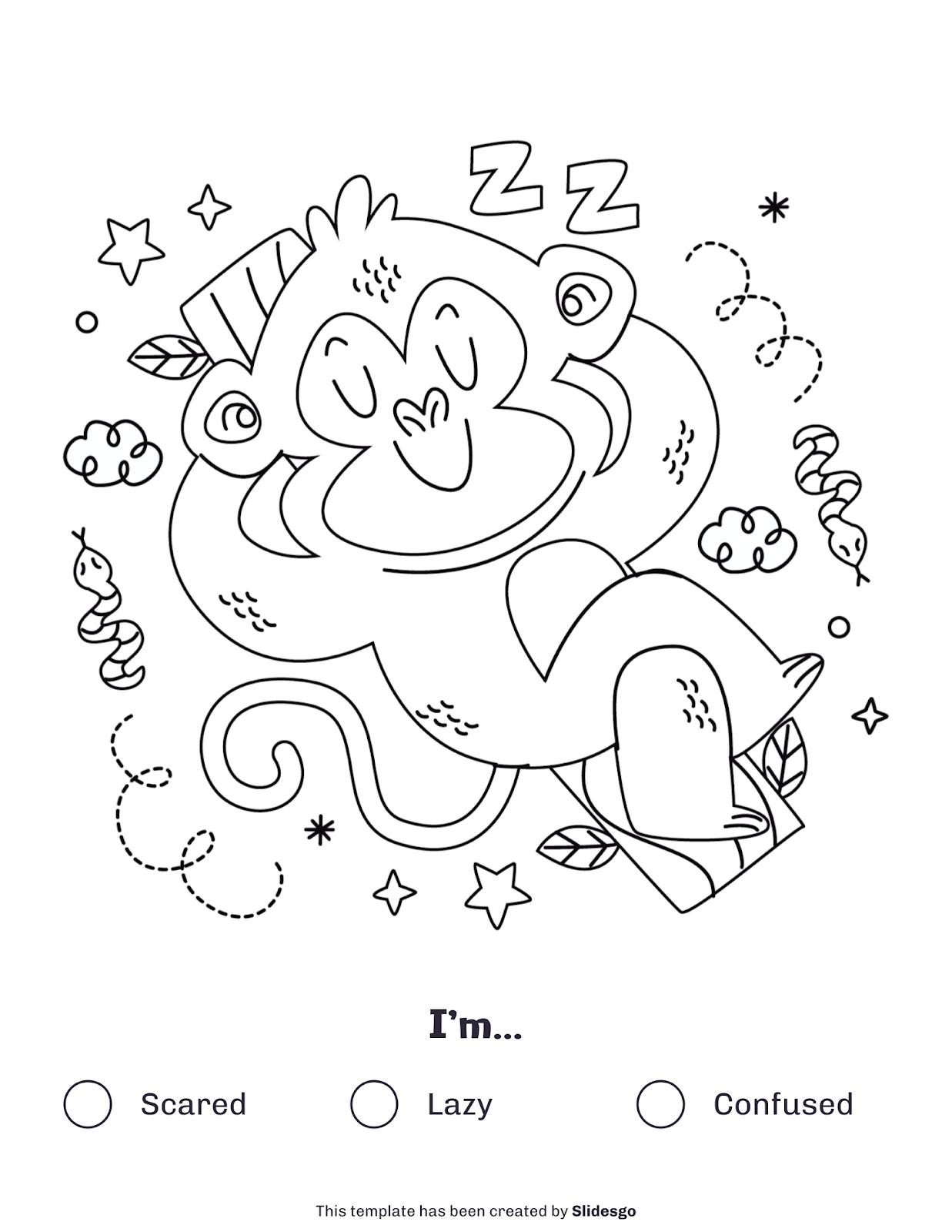 Emotions and Feelings Coloring Book Template