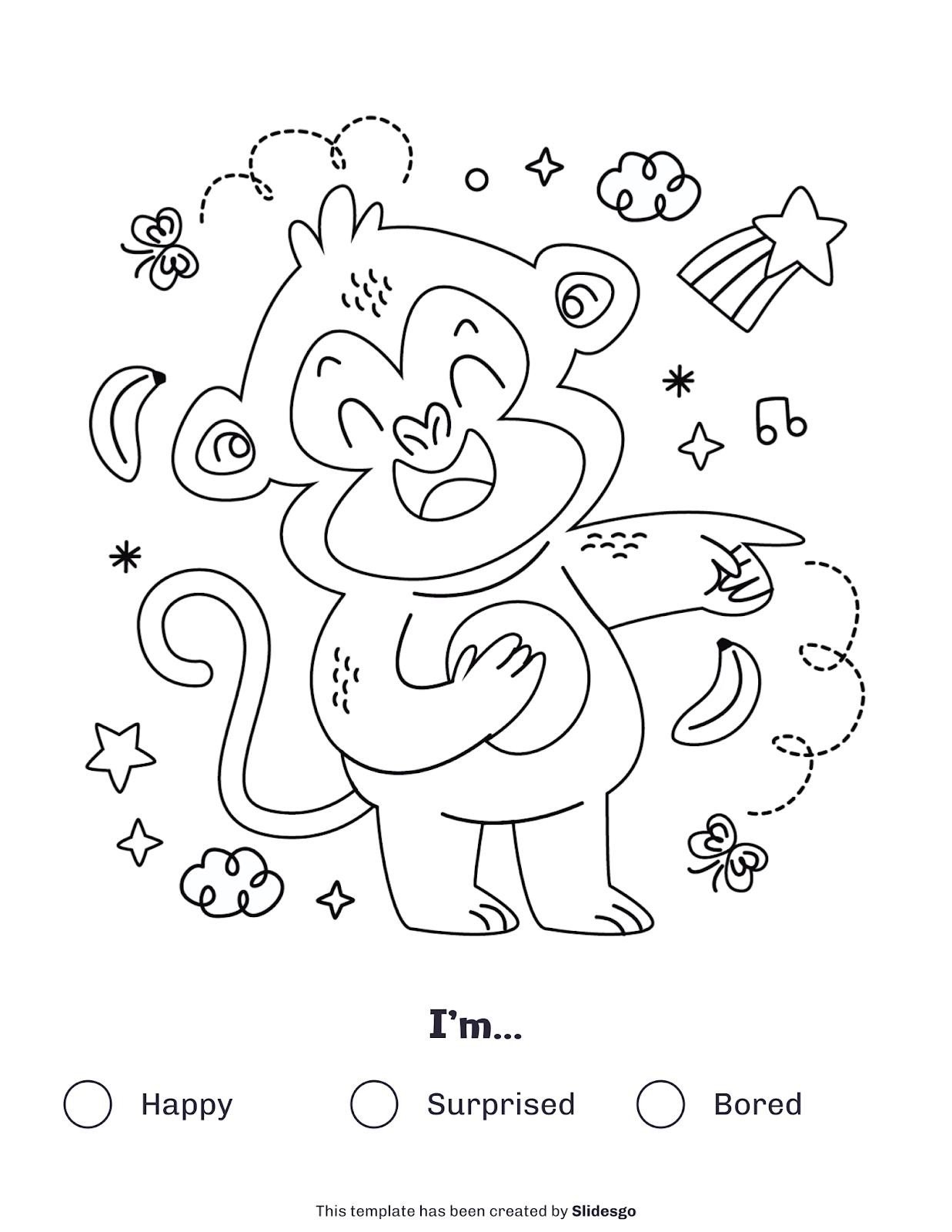 Emotions and Feelings Coloring Book Template