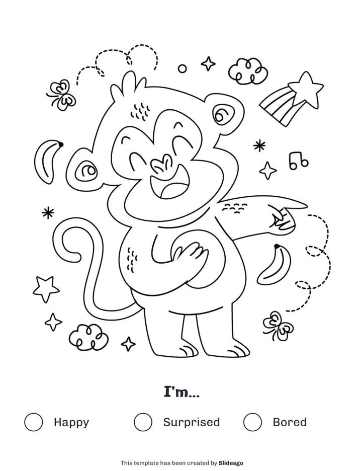 Emotions and Feelings Coloring Book Template