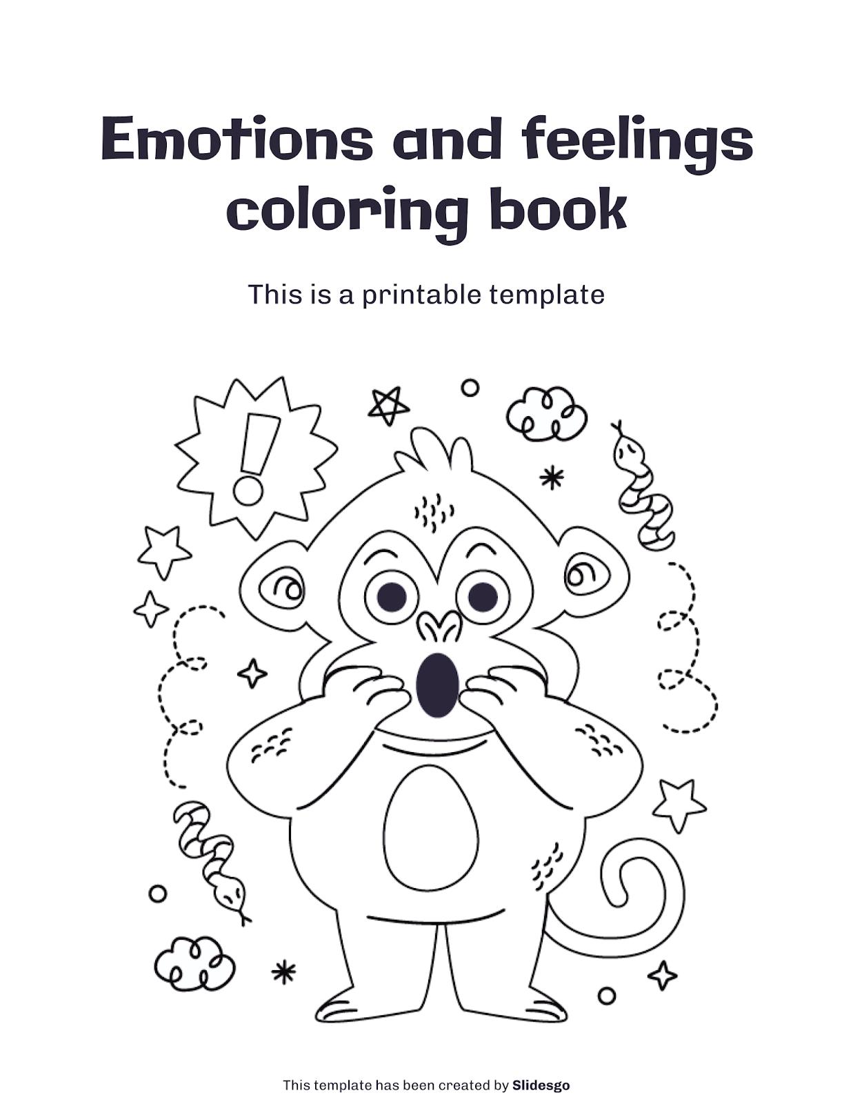 Emotions and Feelings Coloring Book Template