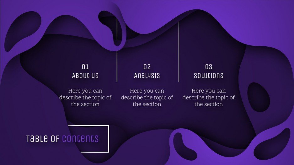 Purple Gradient Waves Google Slides and PowerPoint Template