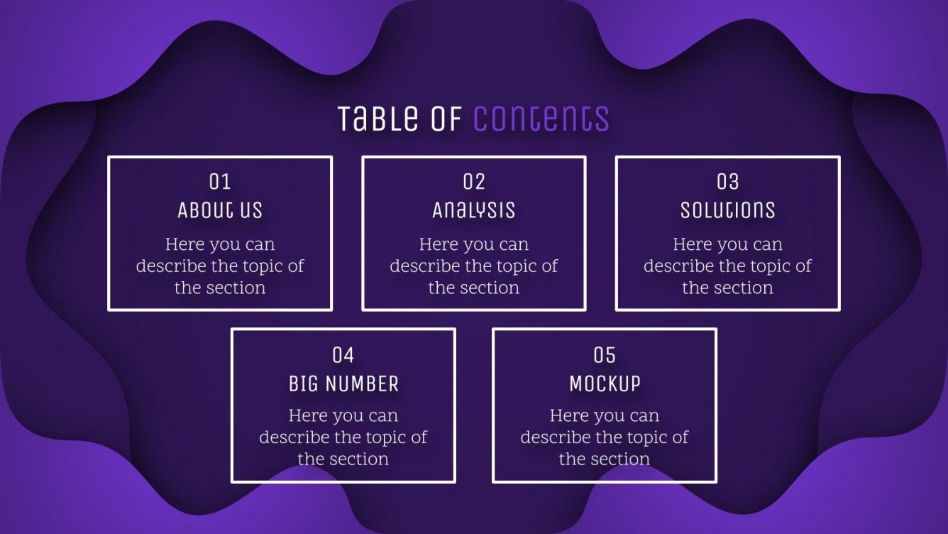Purple Gradient Waves Google Slides and PowerPoint Template
