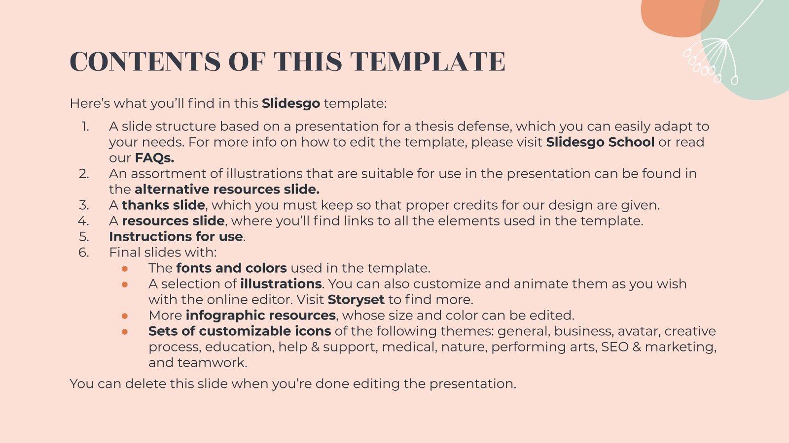 Dandelion Thesis Google Slides theme & PowerPoint template