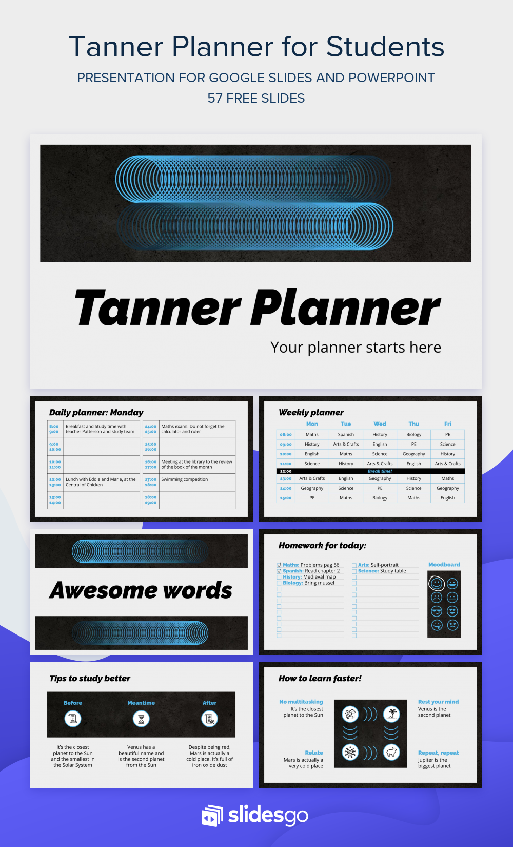 Tanner Planner for Students | Google Slides & PPT template