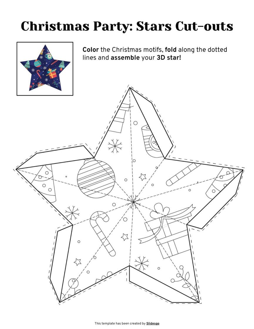 Christmas Party: Stars Cut-outs Template
