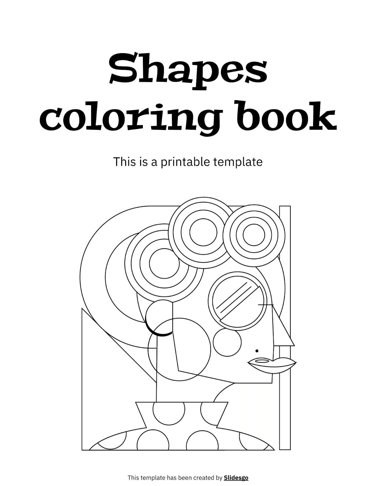 Shapes Coloring Book Template