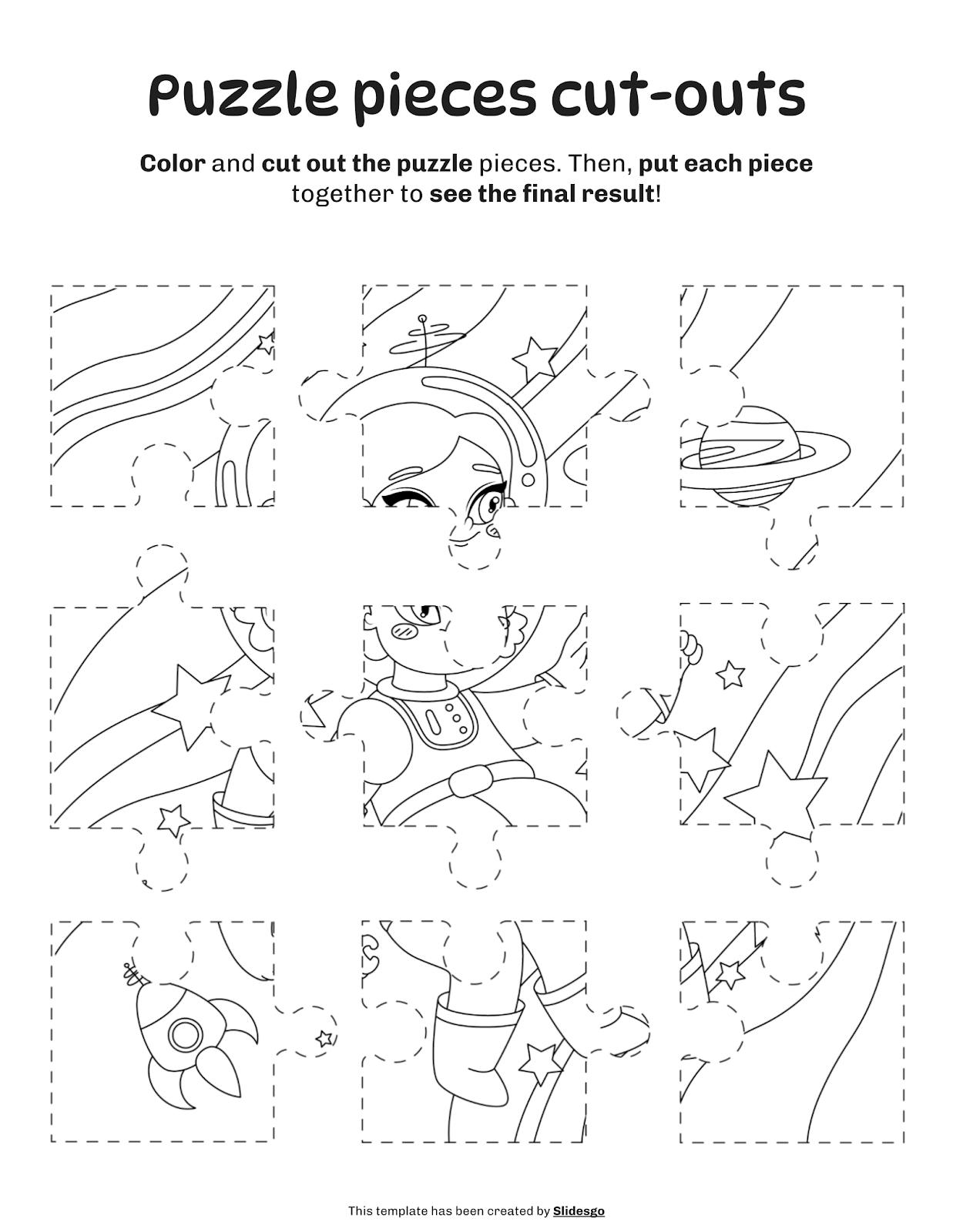 Puzzle Pieces Cut-outs Template