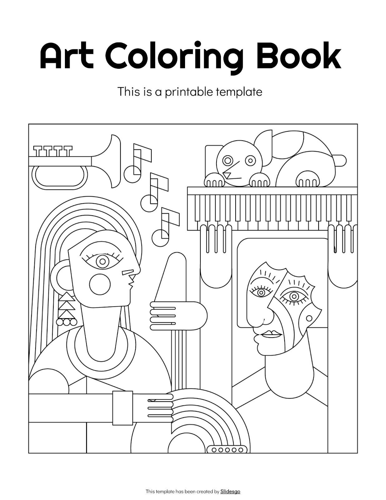 Art Coloring Book Template