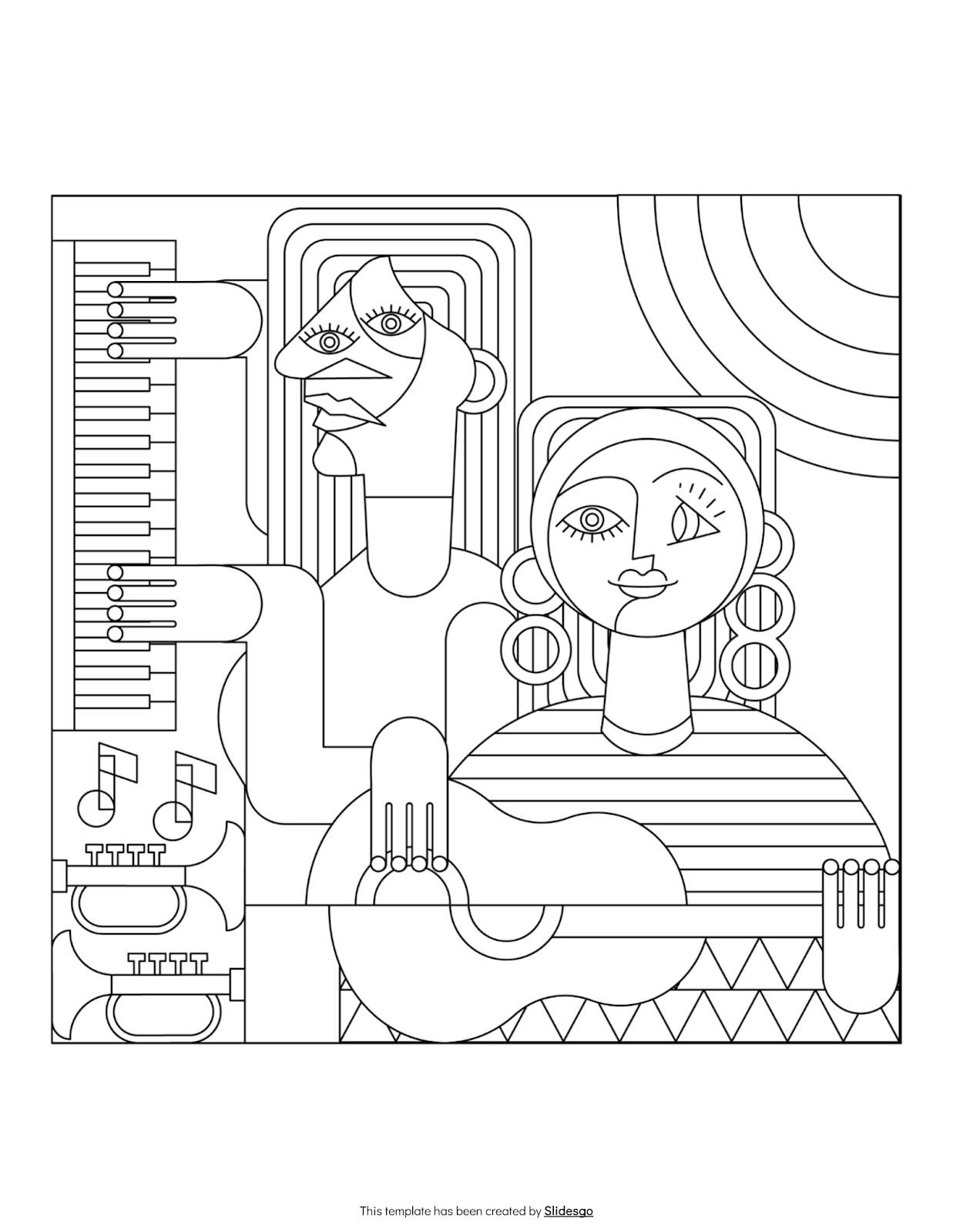 Art Coloring Book Template