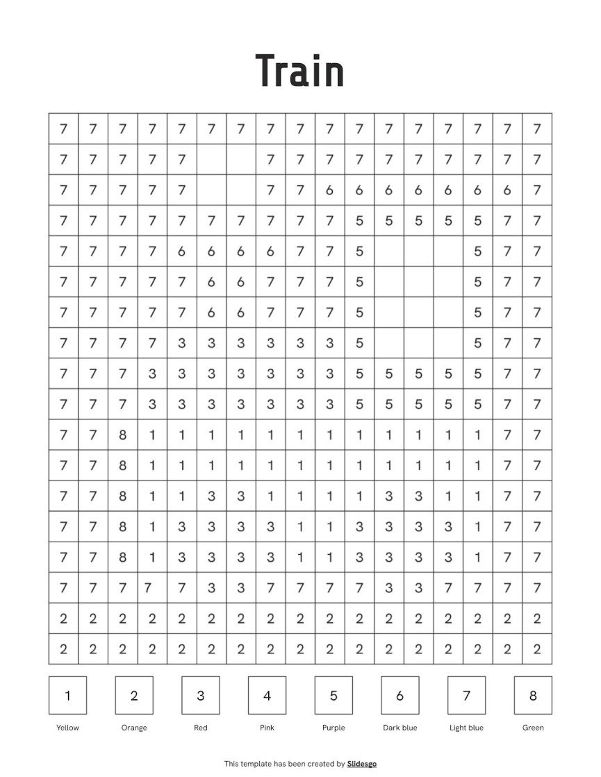 Pixel Art Coloring Book Template