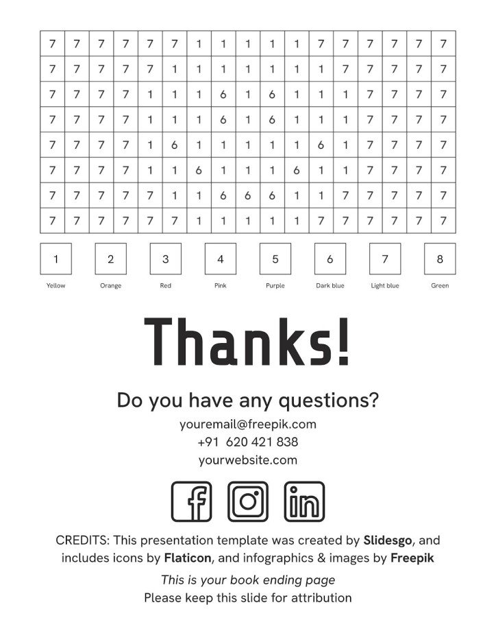 Pixel Art Coloring Book Template