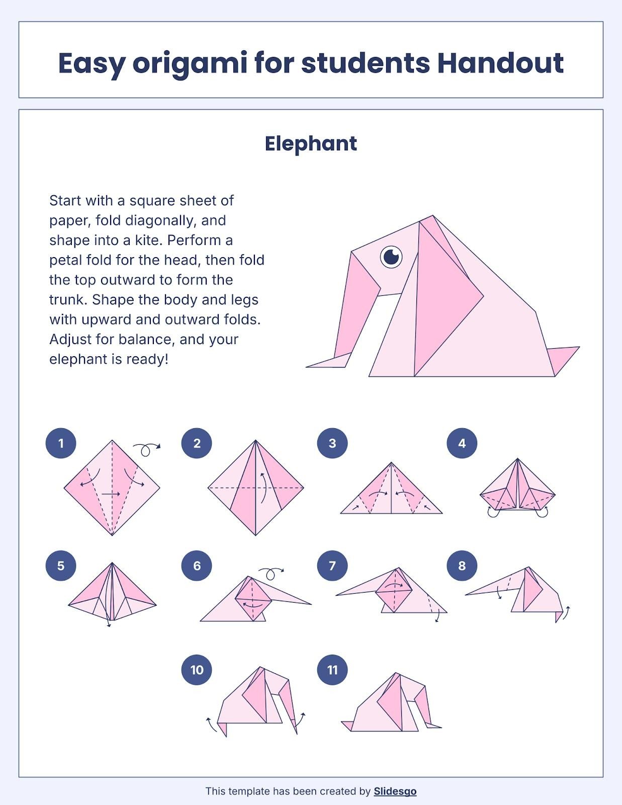 Easy Origami for Students Handout Template