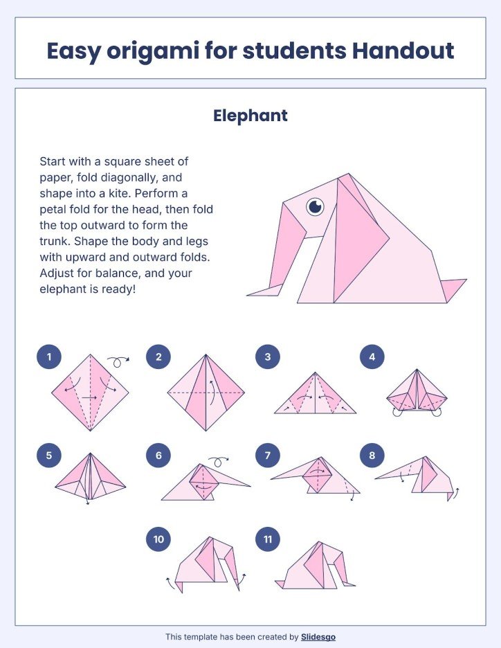 Easy Origami for Students Handout Template