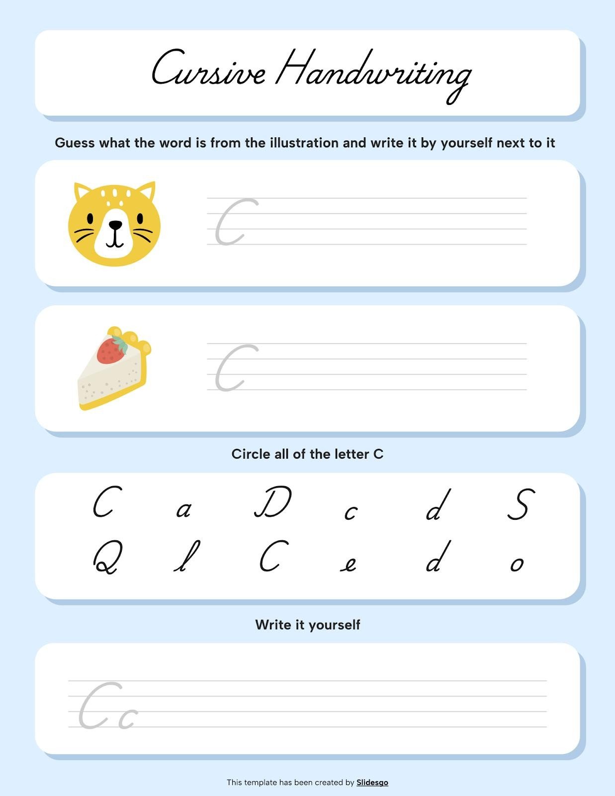 Cursive Handwriting Practice Handout Presentation