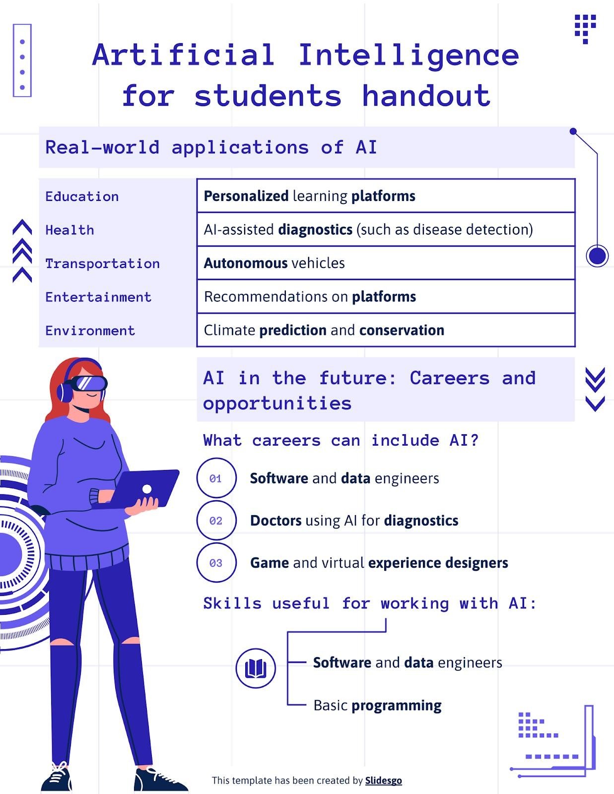 Artificial Intelligence for Students Handout Template