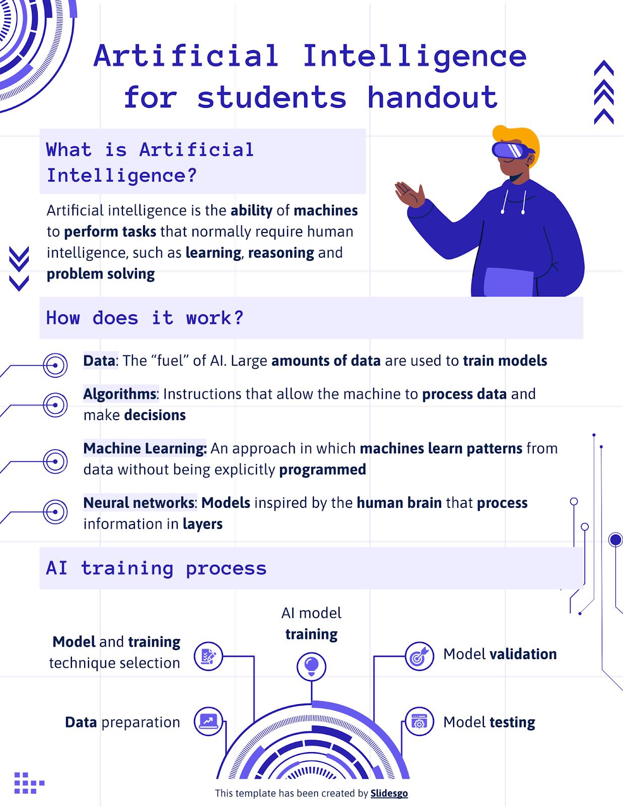 Artificial Intelligence for Students Handout Template