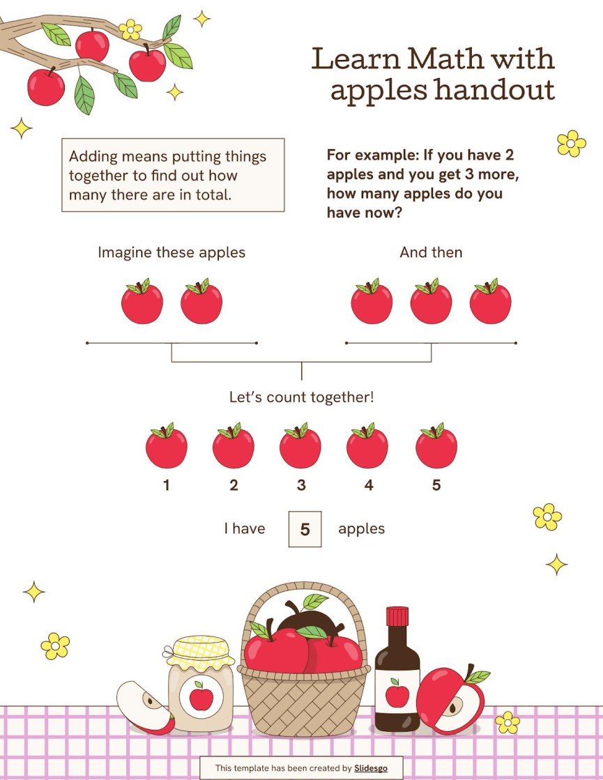 Learn Math with Apples Handout Template