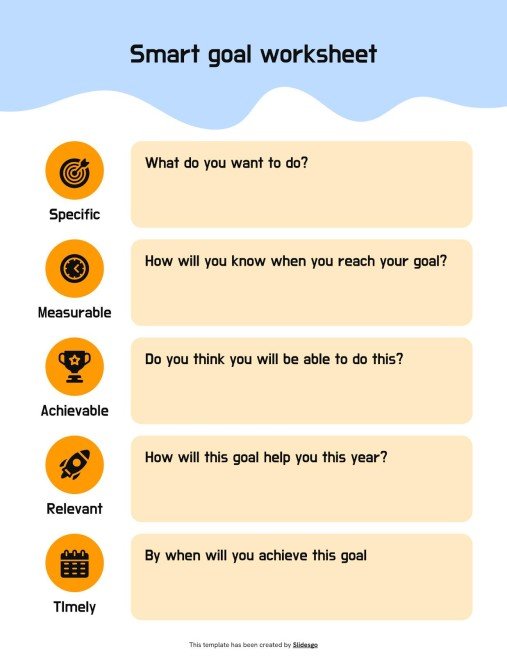 Smart Goal Worksheet Template