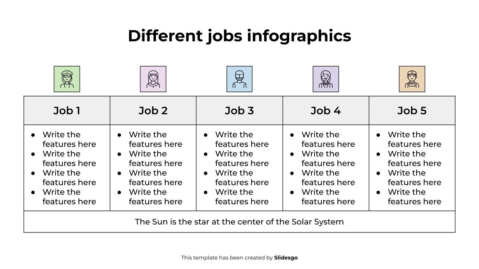 Different Jobs Infographics Template