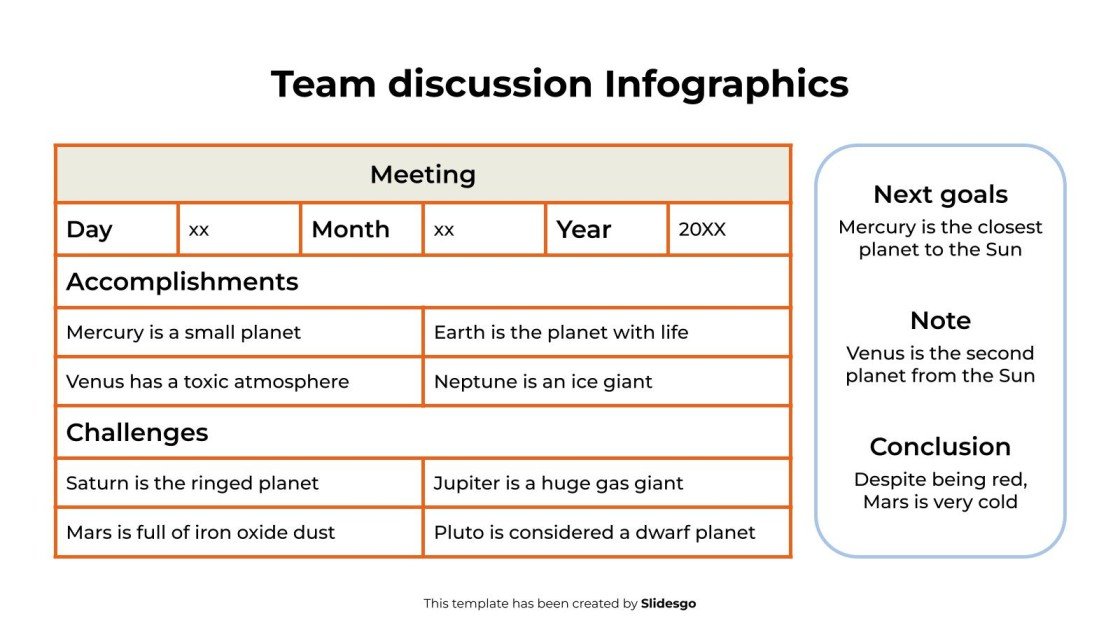 Team Discussion Infographics Template