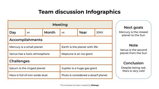 Team Discussion Infographics Template