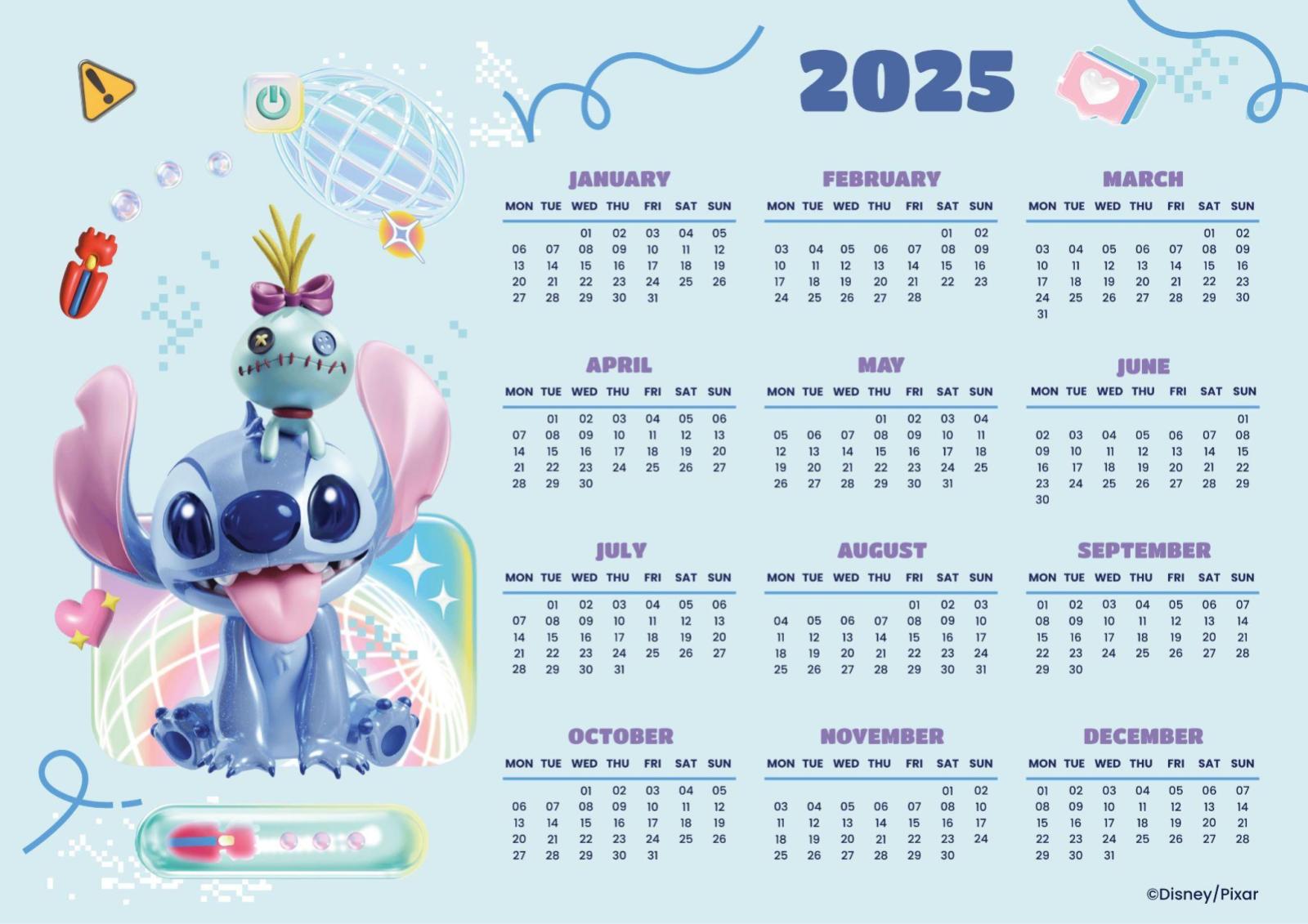 Presentación Calendario anual Lilo y Stitch