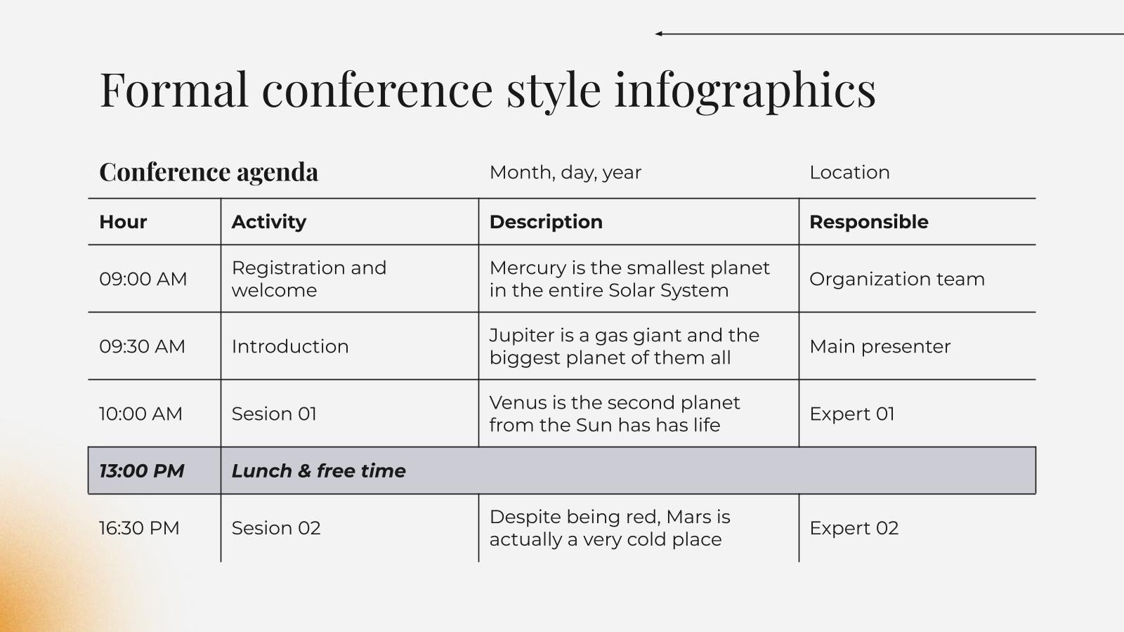 Formal Conference Style Infographics Template