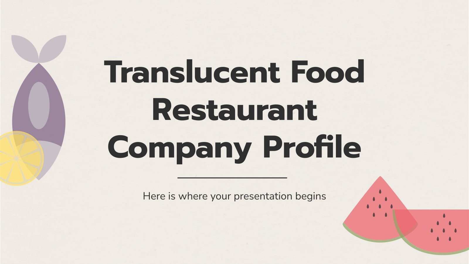 Translucent Food Restaurant Profile | Google Slides & PPT