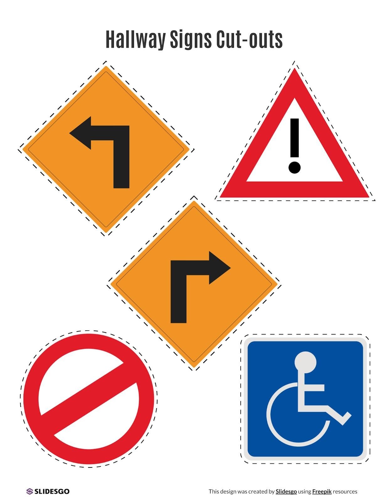Hallway Signs Cut-outs Template