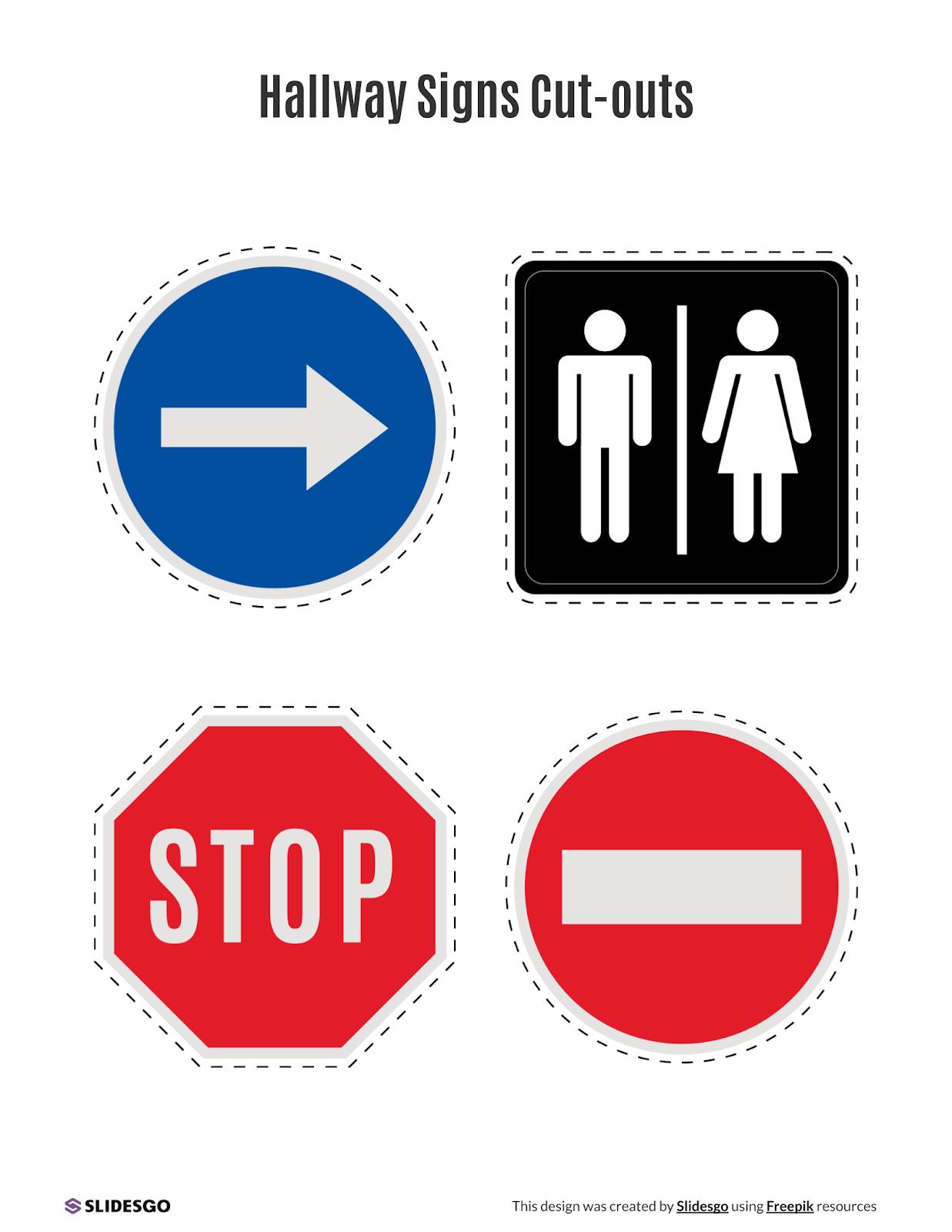 Hallway Signs Cut-outs Template