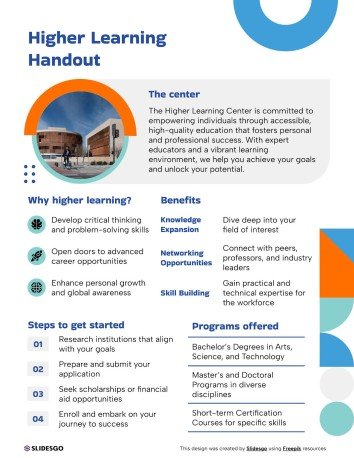 Higher Learning Handout Presentation