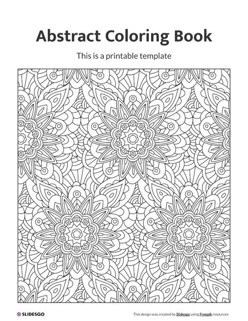 Abstract Coloring Book Template