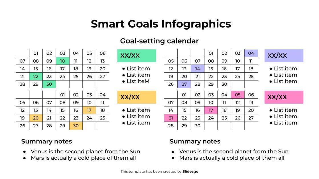 Smart Goals Infographics Template