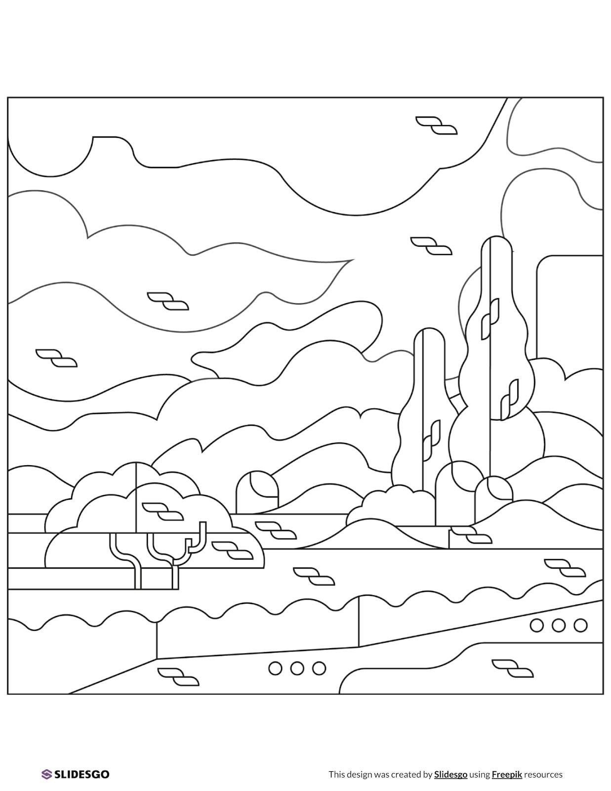 Vincent Van Gogh Coloring Book Template