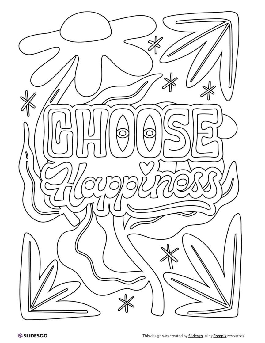 Positive Self Talk Coloring Book Template