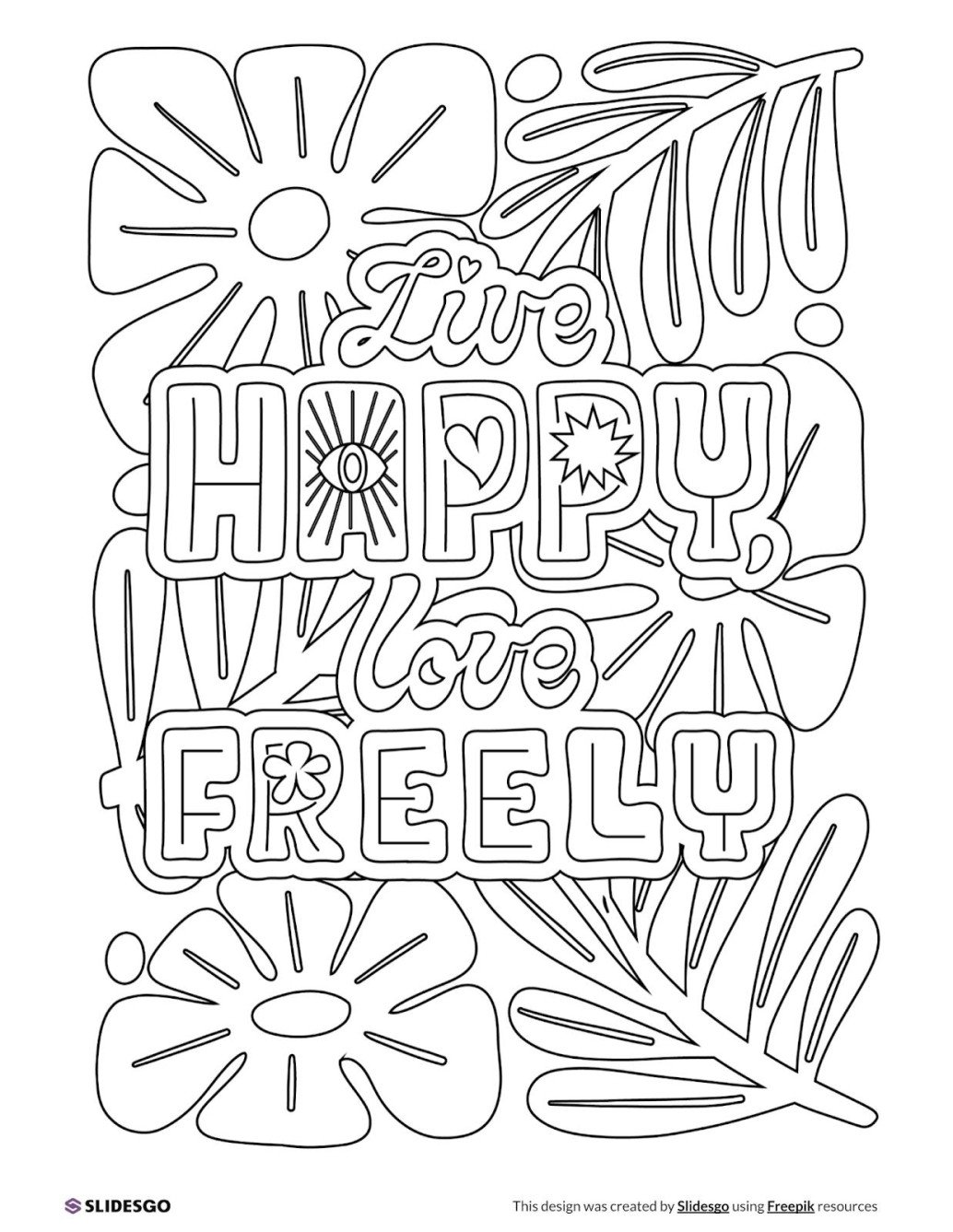 Positive Self Talk Coloring Book Template