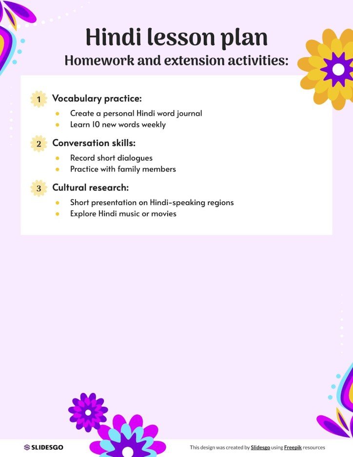 Hindi Lesson Plan Presentation