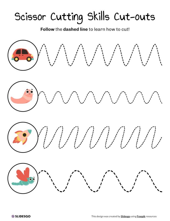 Scissor Cutting Skills Cut-outs Template
